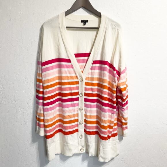 Talbots | Sweaters | Talbots Button Sweater Knit Cardigan 2x Ivory Pink ...